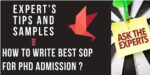 How To Write Best SOP For PhD Admission? Sample And Tips From Experts ...